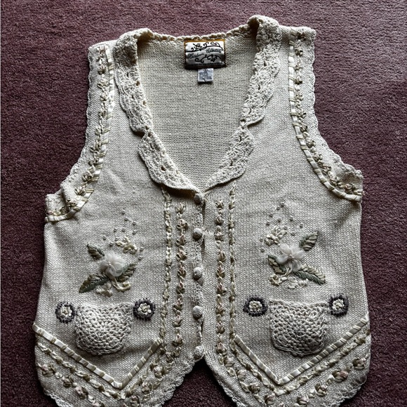 Heirloom Collectibles | Sweaters | Vintageinspired Ivory Vest W Beading ...